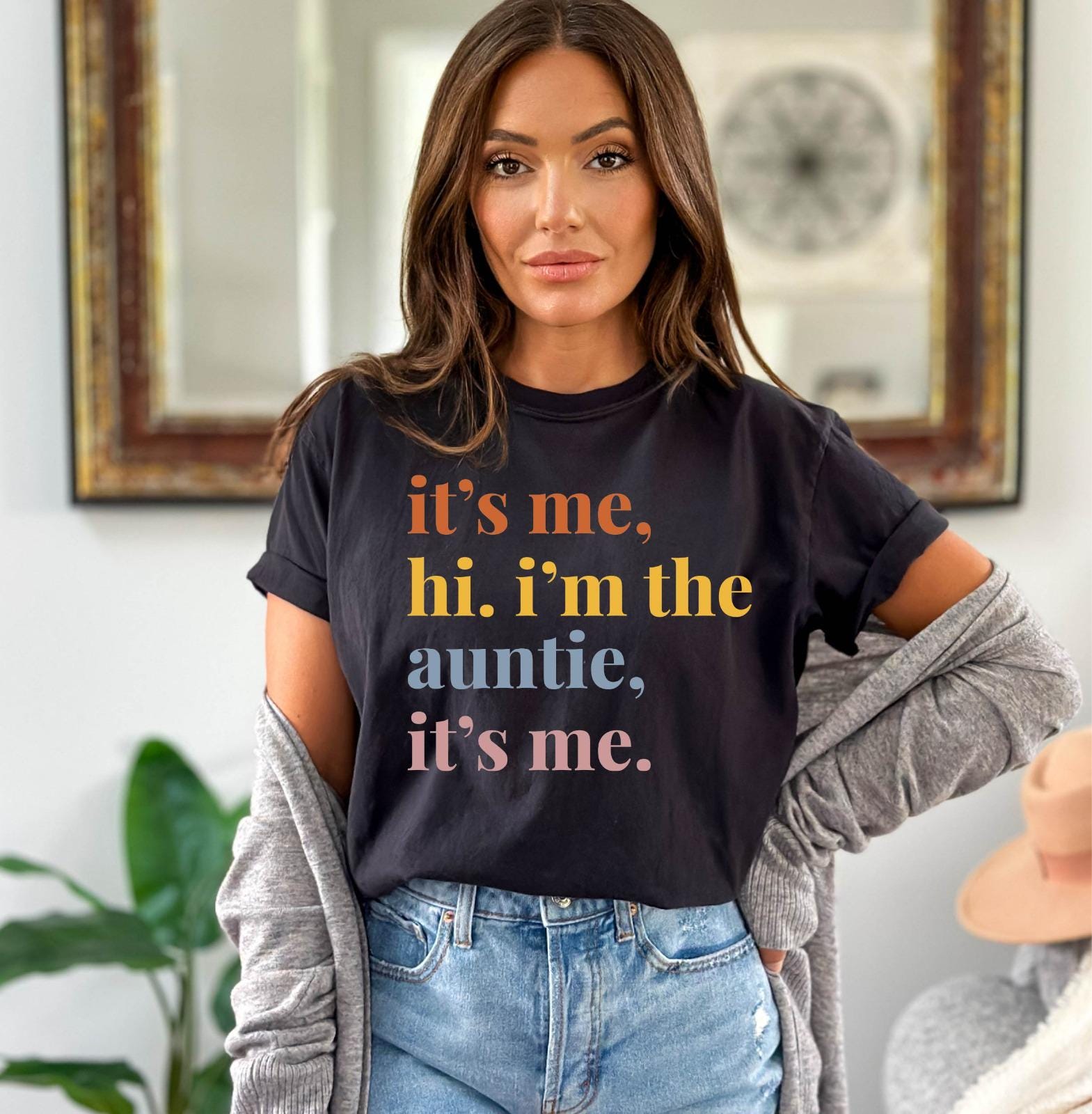 It's Me Hi I'm the Auntie It's Me Shirt, Gift From Niece & Nephew Tee ...