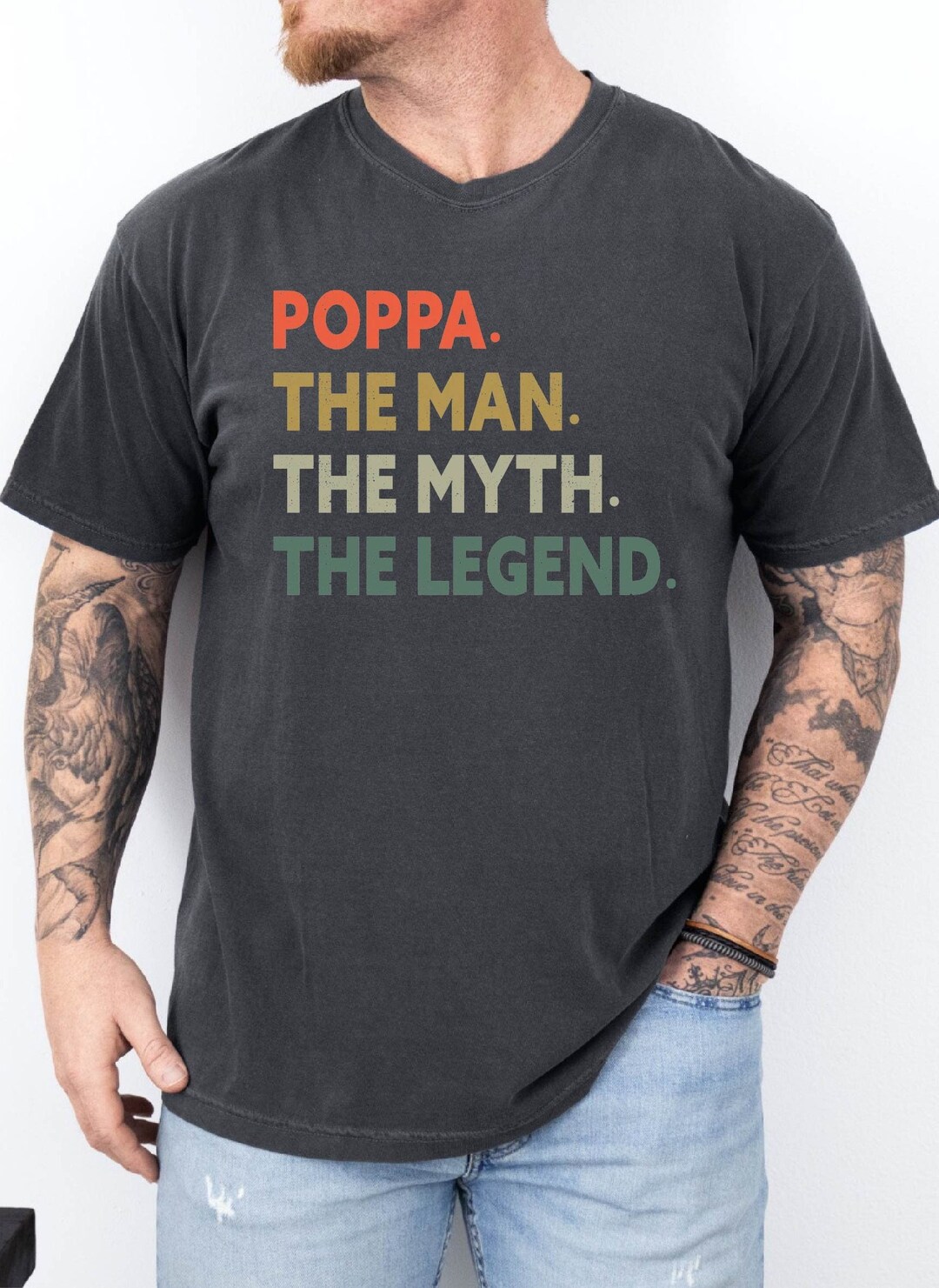 Poppa the Man the Myth the Legend Comfort Colors Shirt, Poppa Gift Tee ...