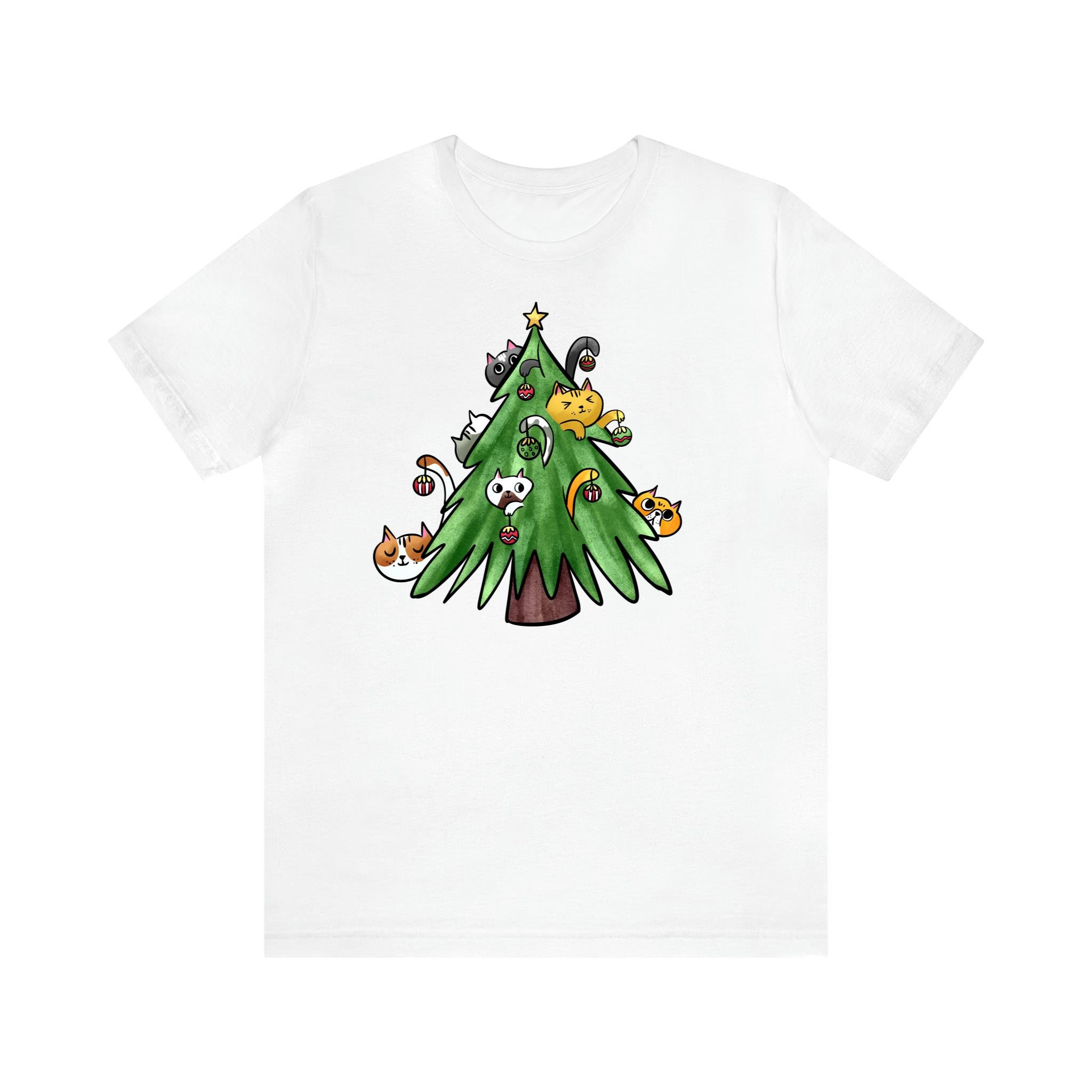 Christmas Cats Tree Tshirt, Funny Christmas Cat Tshirt, Cat Lover Gift ...