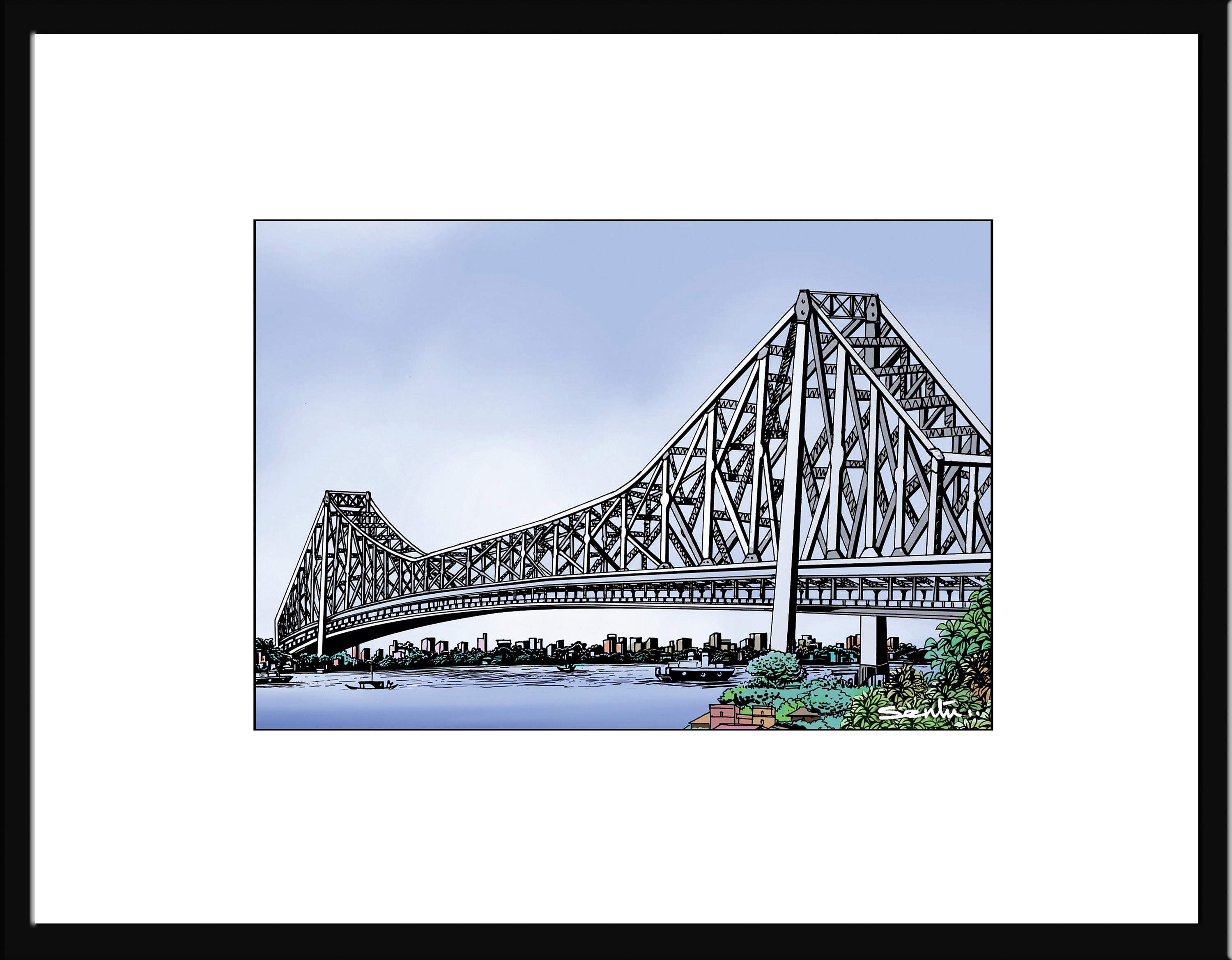 Howrah Bridge Kolkata Sketch