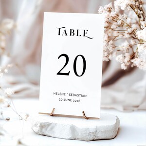 Editable Table Number Template – Minimal Wedding Reception Signage ...