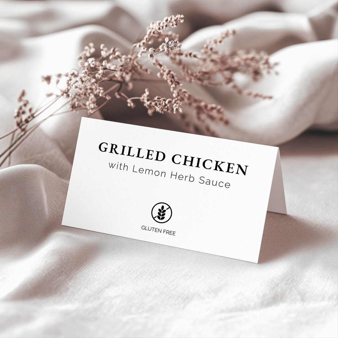 Editable Food Label – Buffet Card Template – Food Icons Included ...