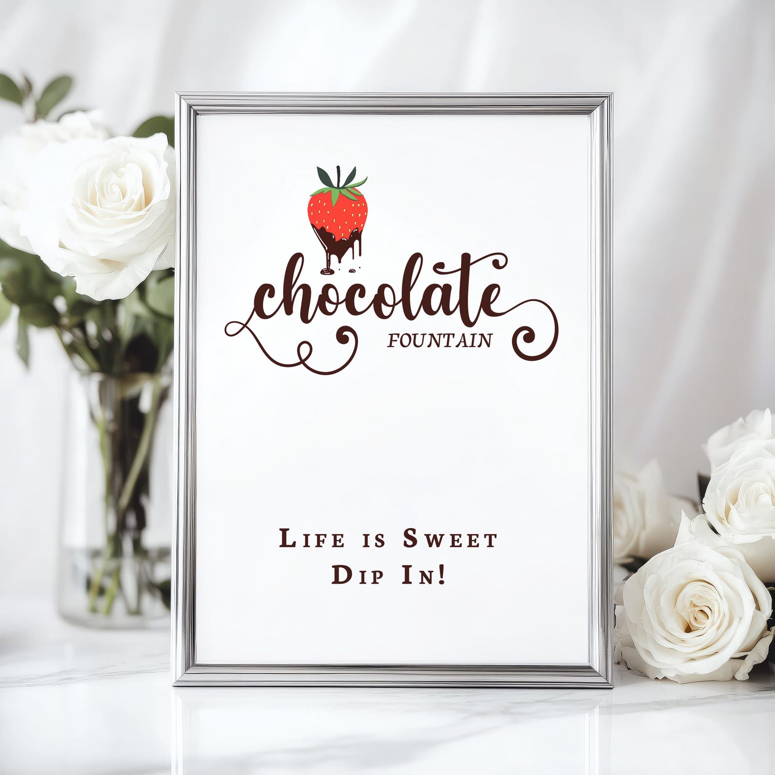 Chocolate Fountain Sign Printable • Wedding Dessert Bar Sign ...