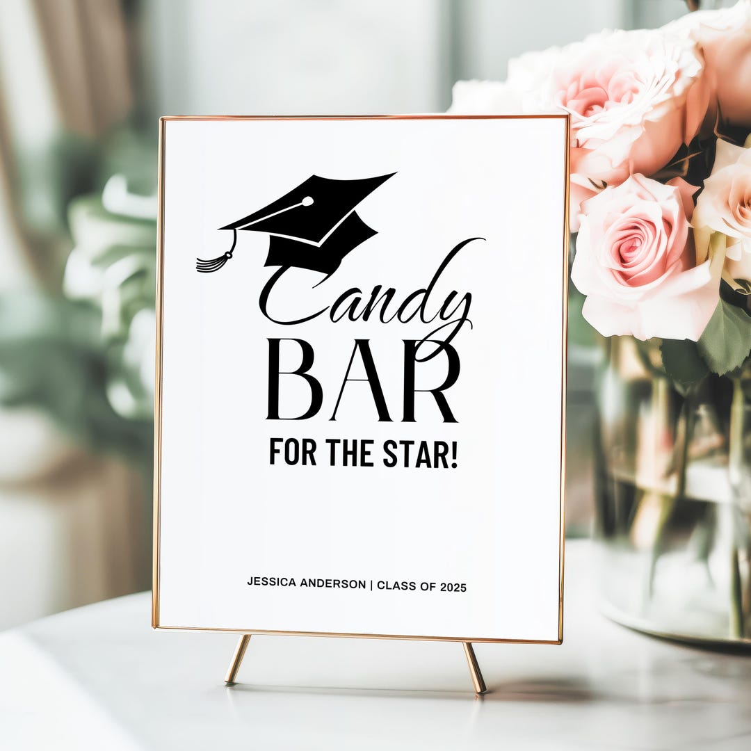 Graduation Candy Bar Sign, Graduation Favors, Sweet Treats Buffet Sign ...