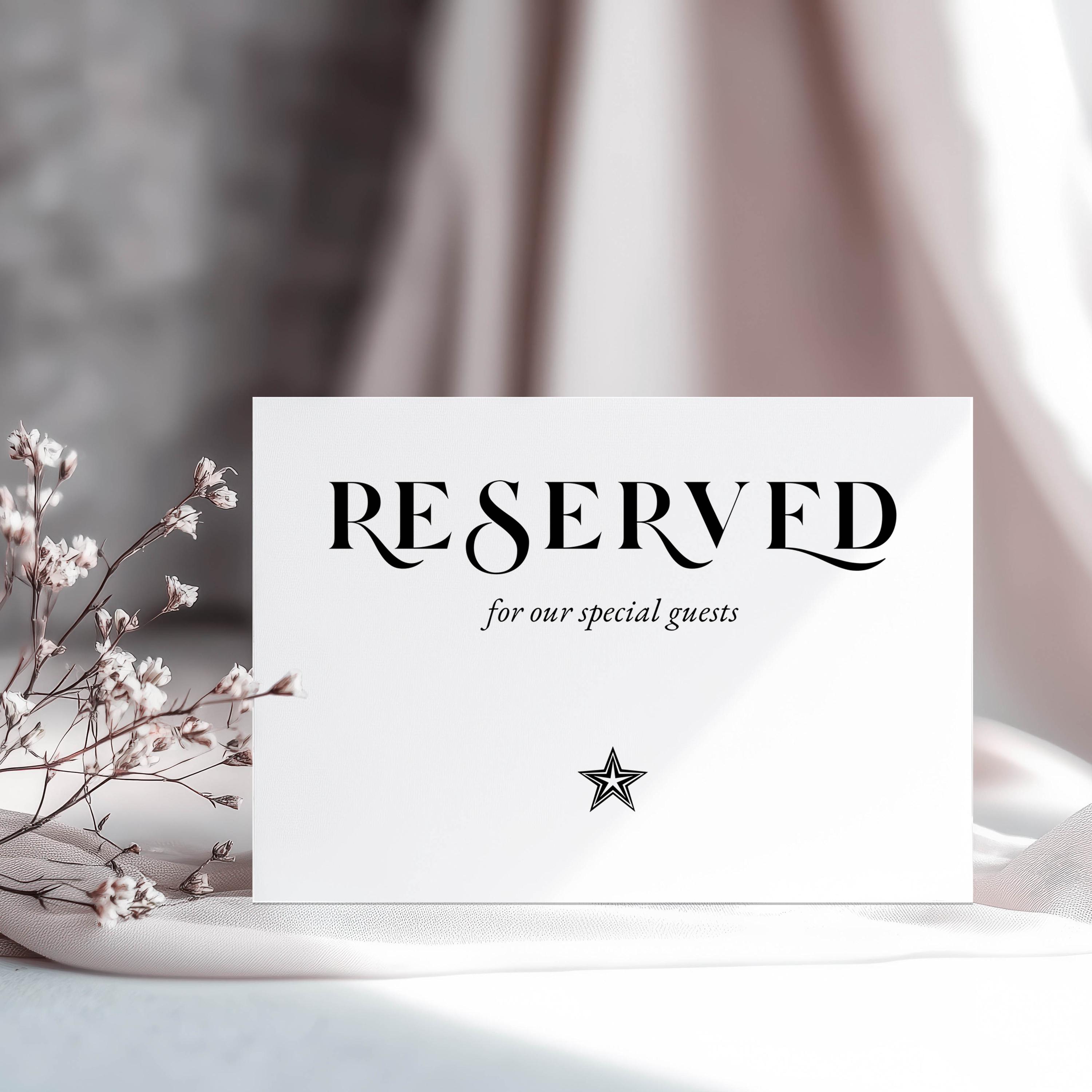 Reserved Table Sign Templates – Canva Editable Signs for Bride’s ...