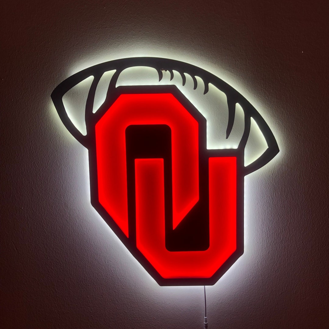Oklahoma Sooners Metal Wall Art Led Sign Medallion Sports - Etsy