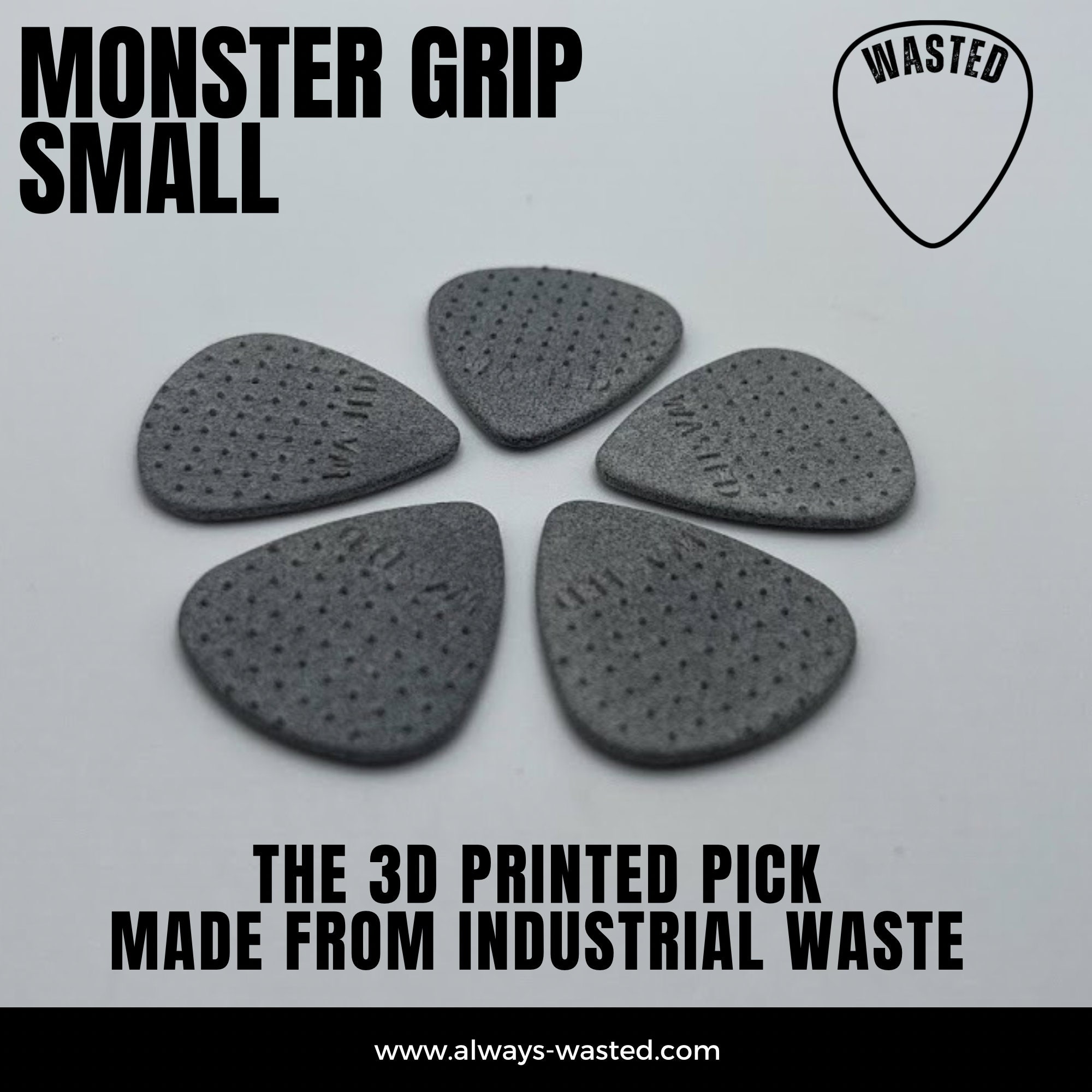 WASTED Grip Monster: 3D Printed Guitar Pick baby, Small, Large Always ...