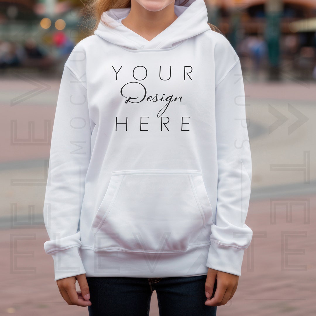 Gildan 18500 White Hoodie Mockup G185 Hoody Mock Up G 185 Hooded