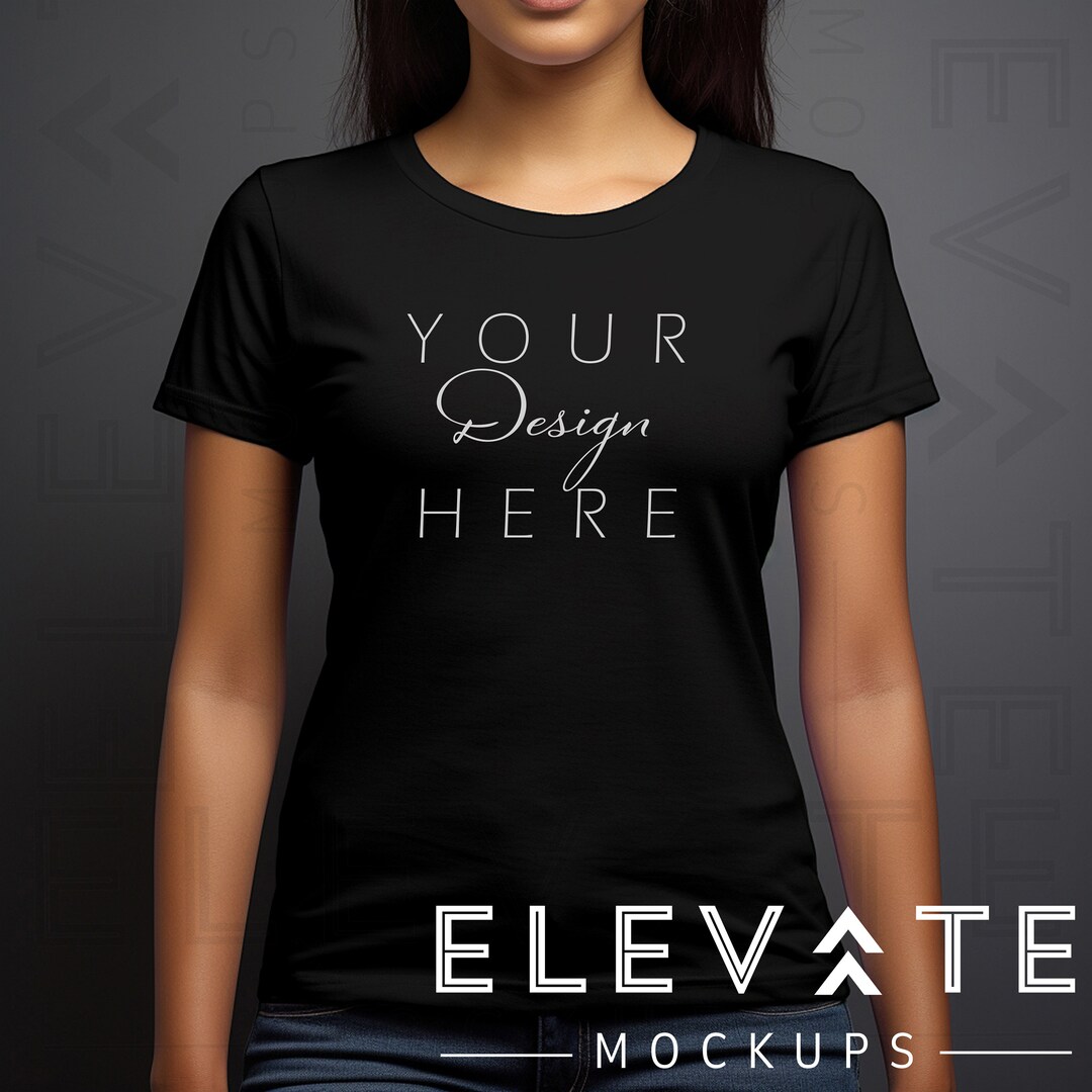 Gildan G500 Mockup, Black Tshirt Mockup Bundle, Fall Mock Up, Female ...