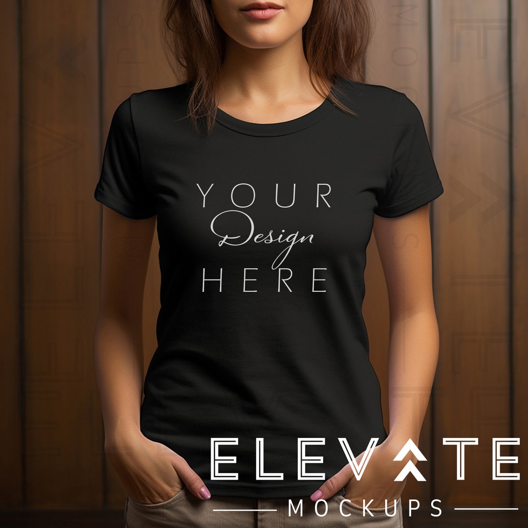 Gildan 5000 Mockup, Black Gildan 5000 Mockup, Women's T-shirt Mockups G500, JPG Digital Mock Up ...