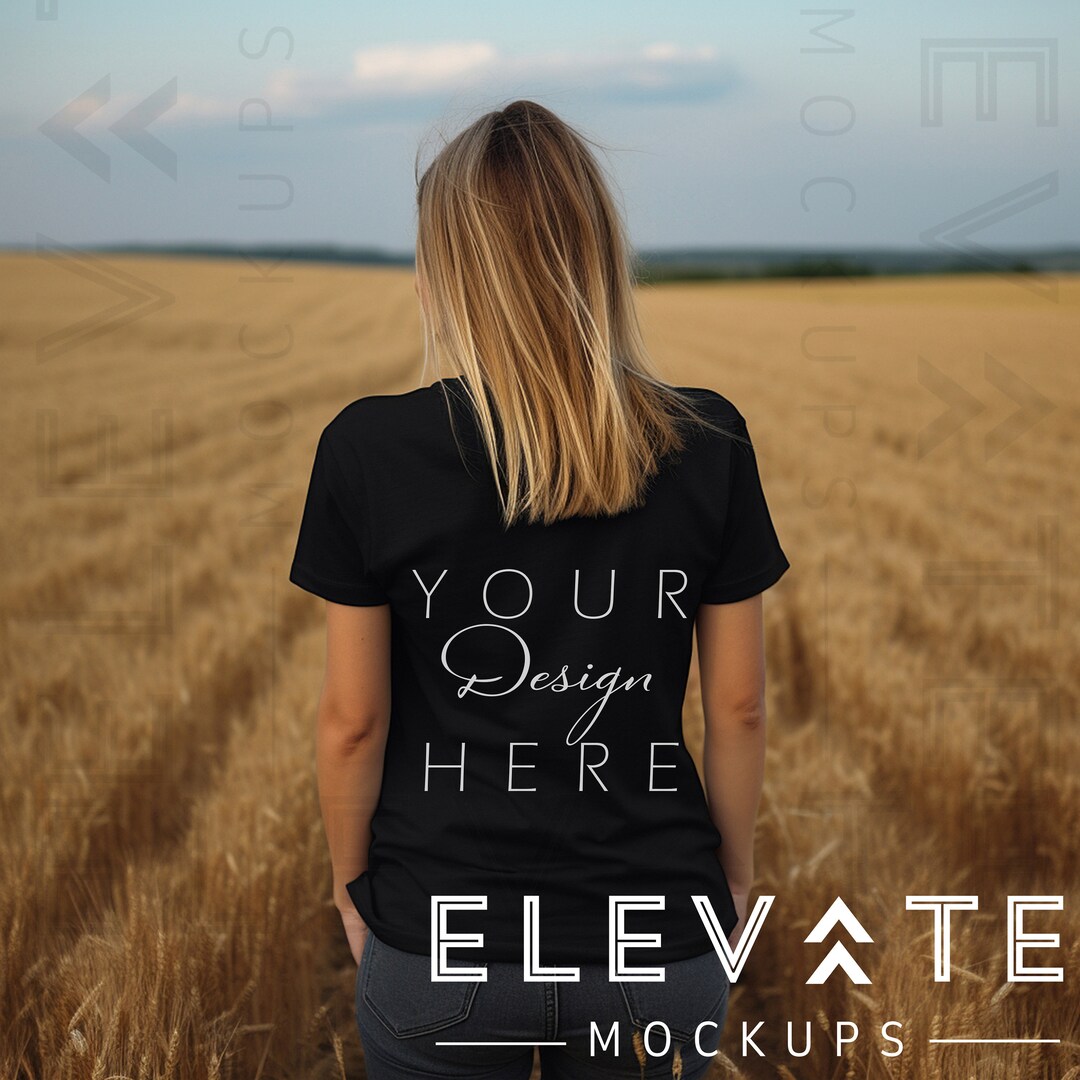 Gildan 5000 Mockup Black G500 Mock up Black Shirt Mockup Back of Shirt ...