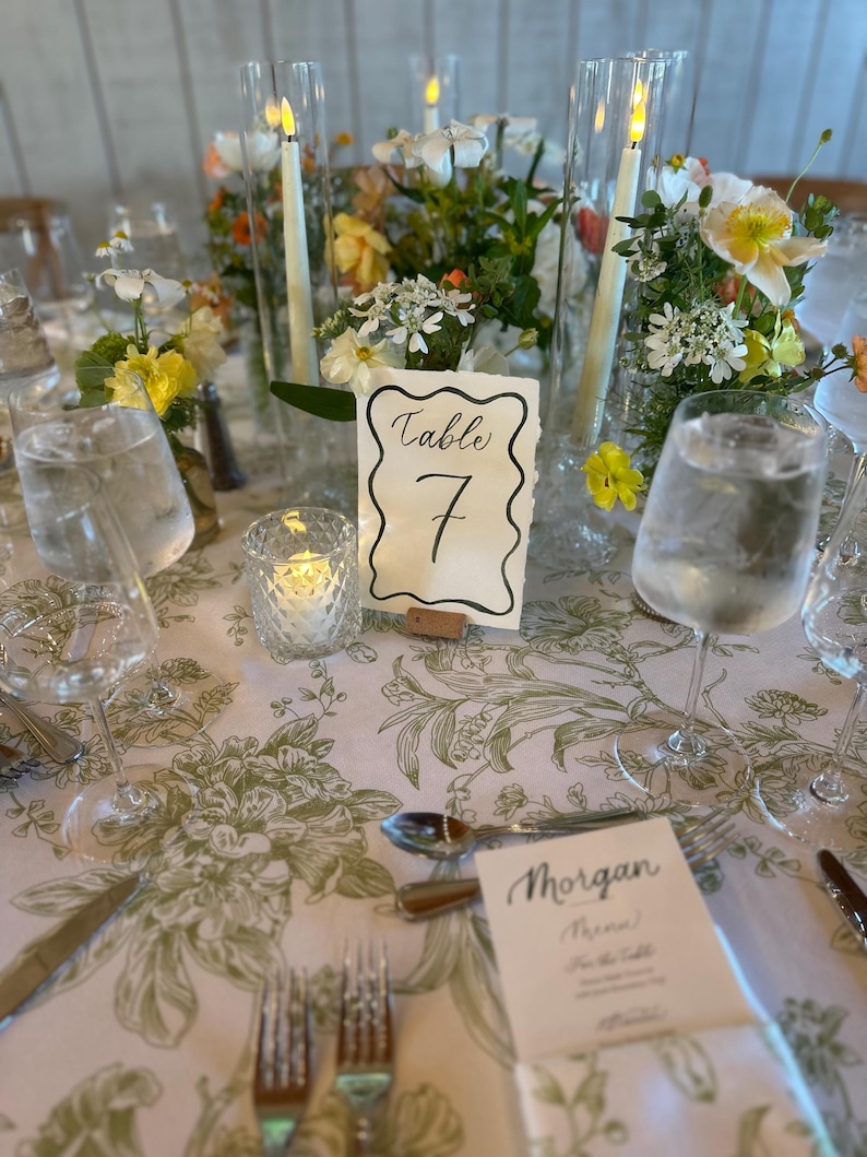 Custom Watercolor Table Numbers on Handmade Paper - Etsy