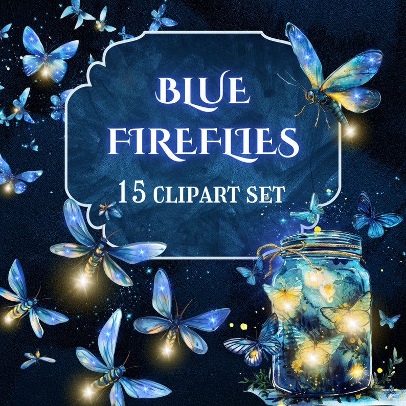 Watercolor Firefly Clipart Bundle, Magical Forest Pngs (digital ...