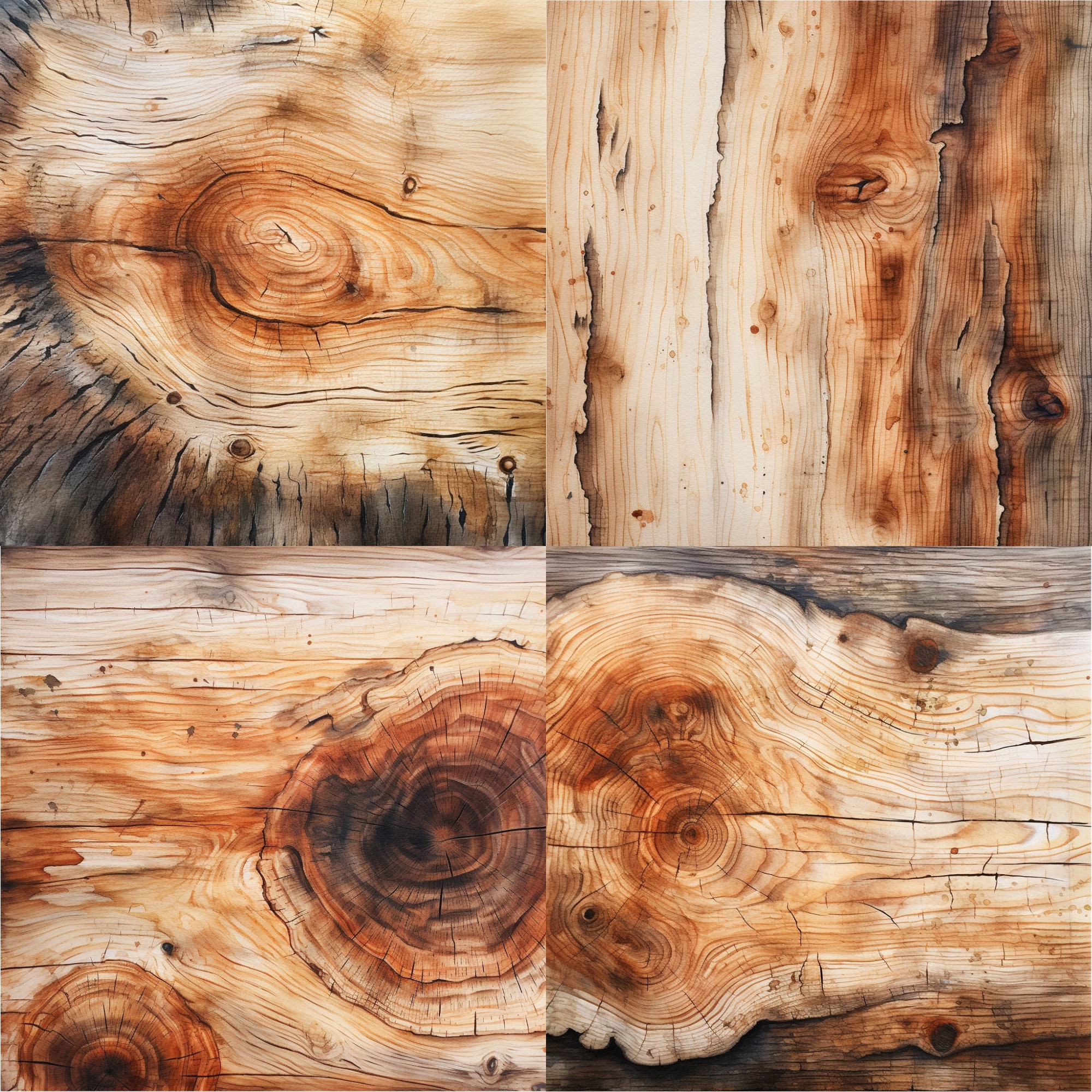 Digital Wood Texture Pack // Realistic Pattern Wood Texture Set ...