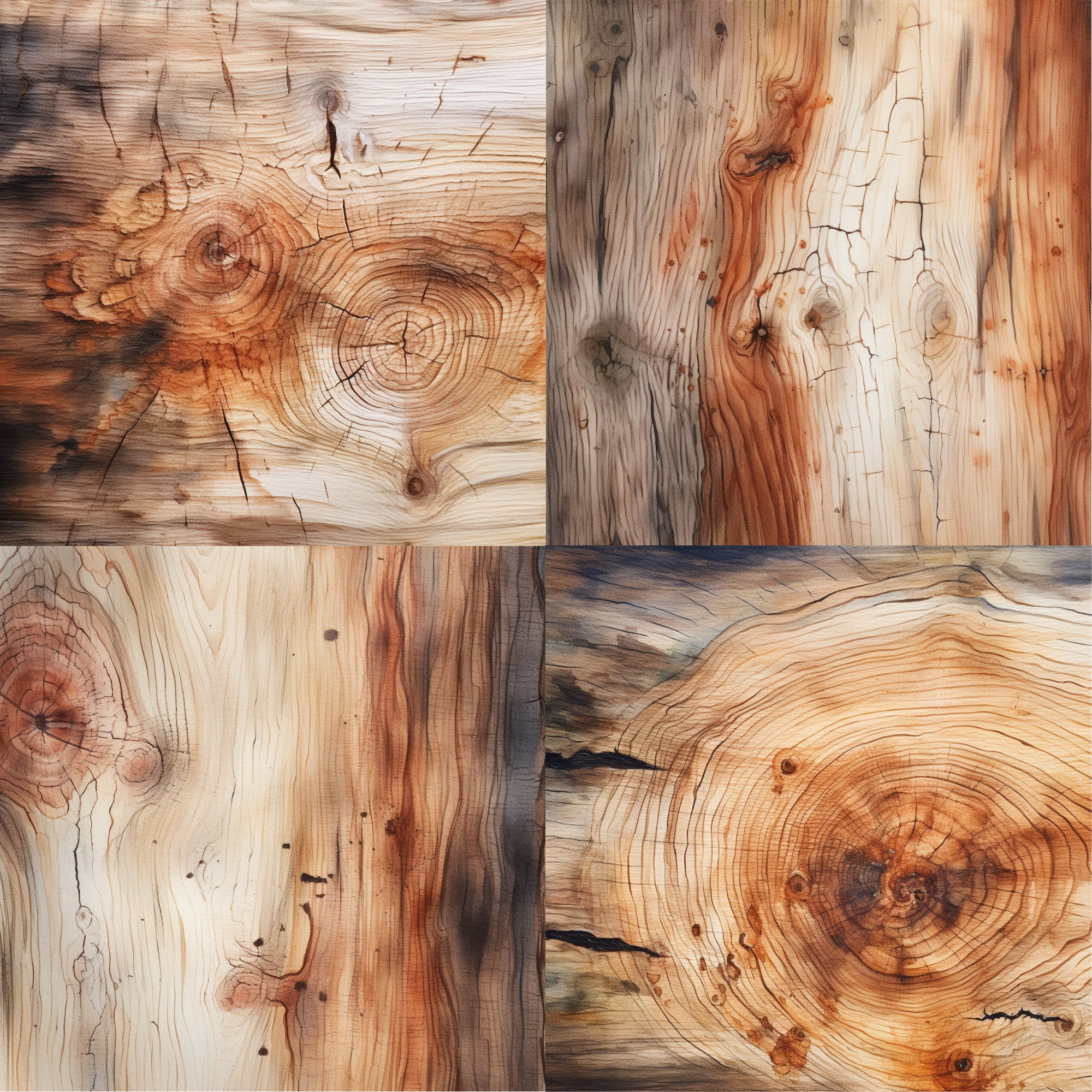 Digital Wood Texture Pack // Realistic Pattern Wood Texture Set ...