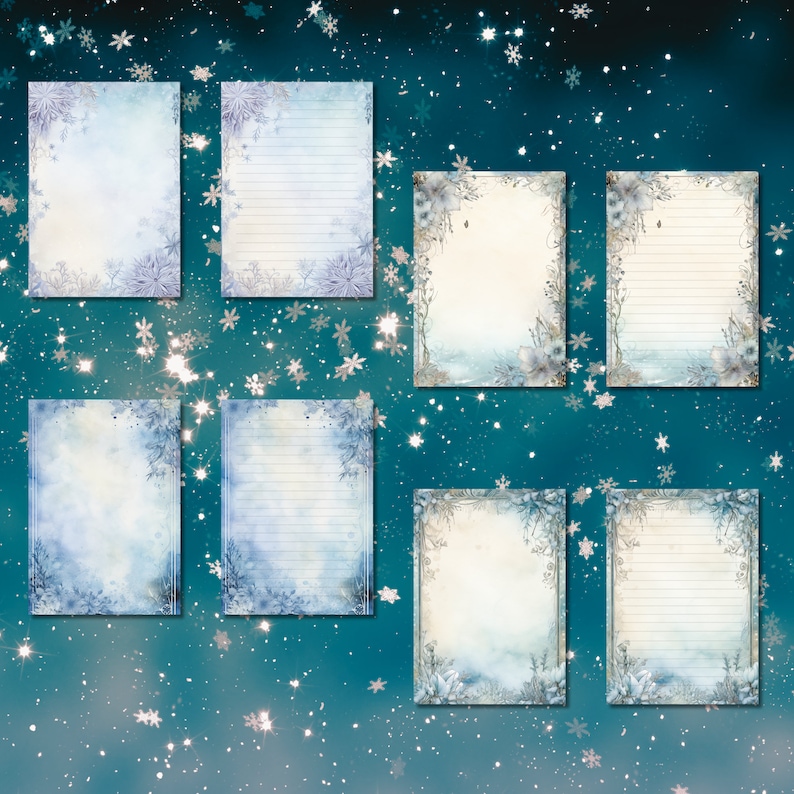 Winter Printable Stationery Set // Digital Writing Paper With Lined ...