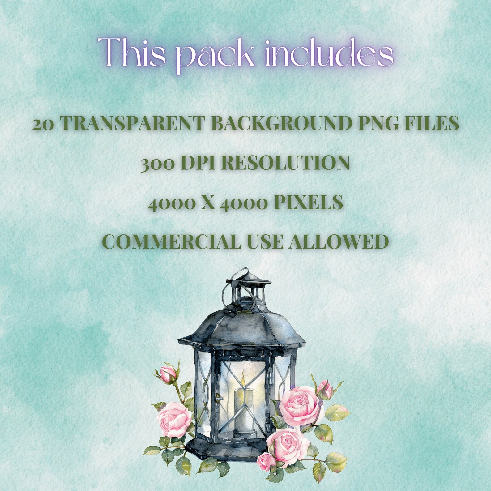 Pink Rose Watercolor Clipart Set, Cottagecore Floral Bundle (commercial ...