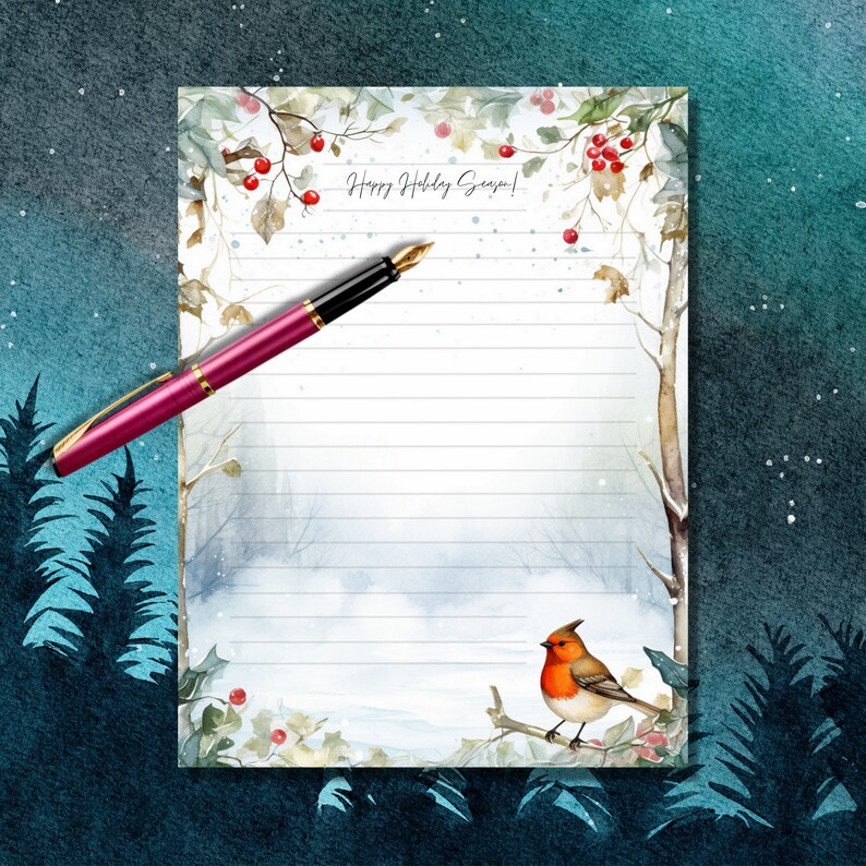 Winter Woodland Stationery Set | Printable Christmas Writing Paper ...