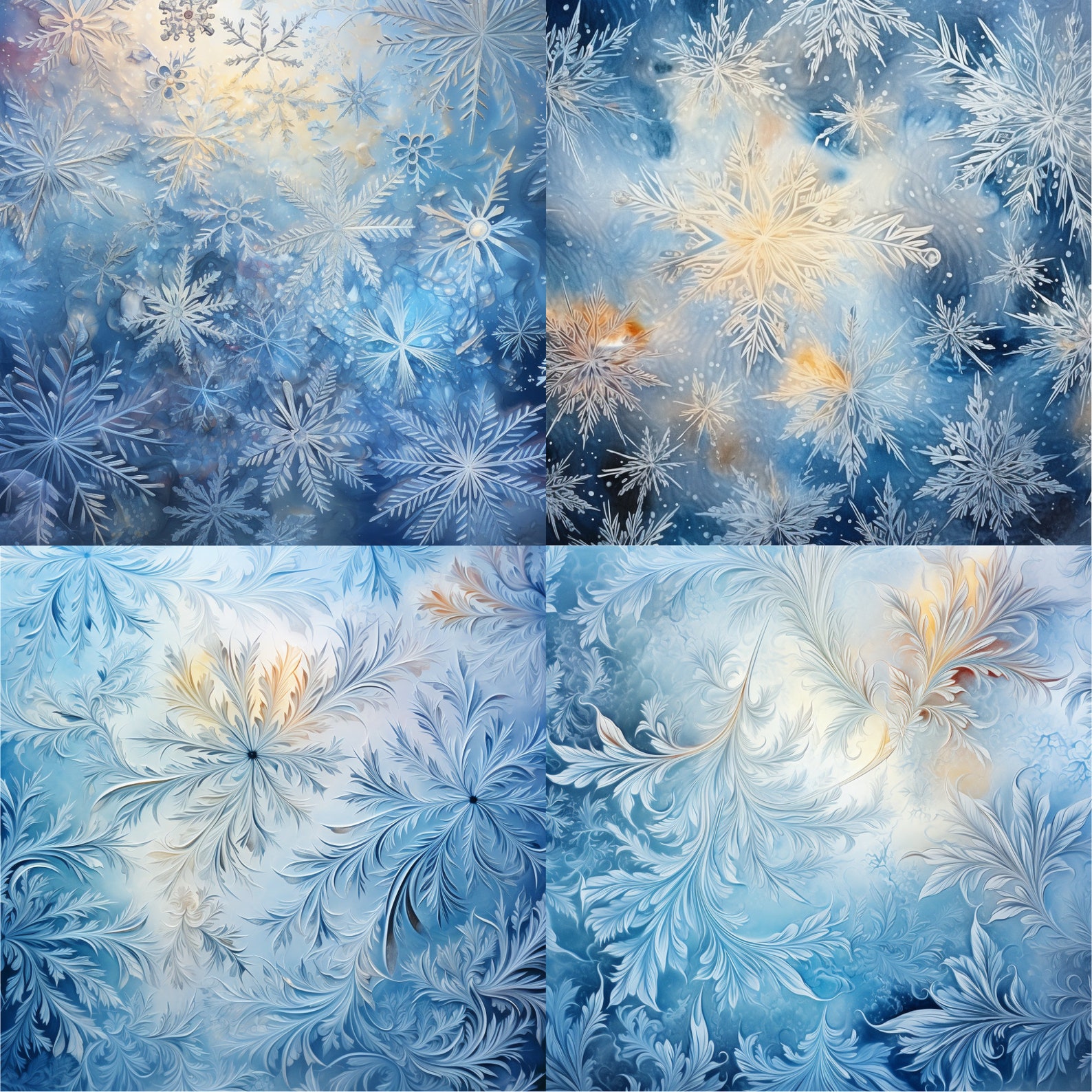 Winter Frost Digital Paper, Seamless Glass Pattern (digital Download ...