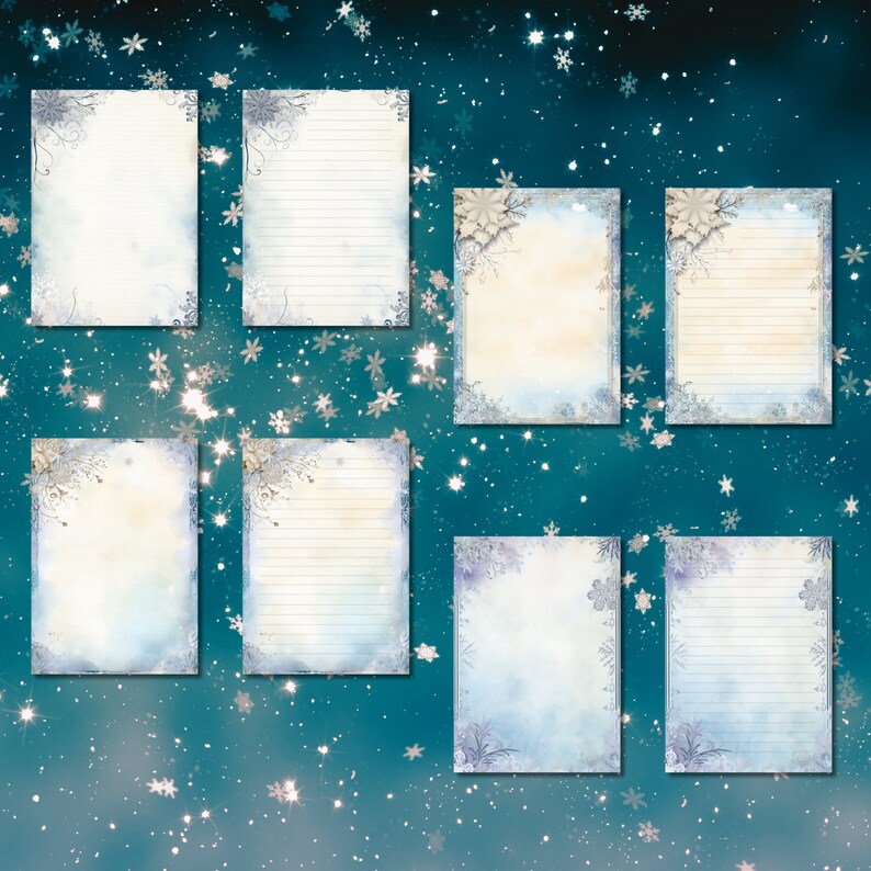 Winter Printable Stationery Set // Digital Writing Paper With Lined ...