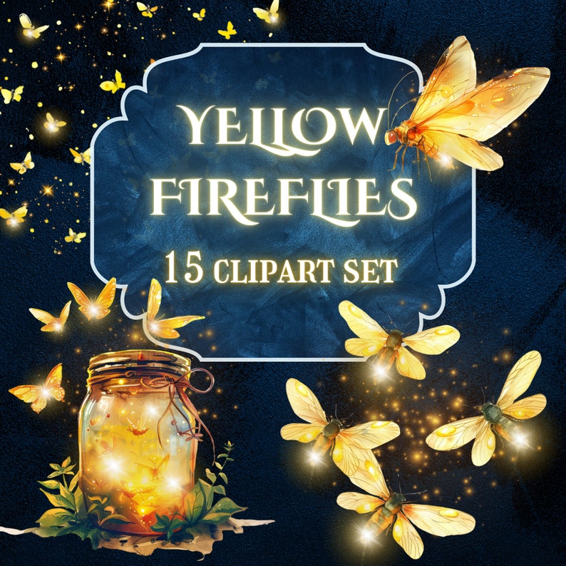 Glowing Firefly Clipart Set // Magical Firefly Digital Download ...