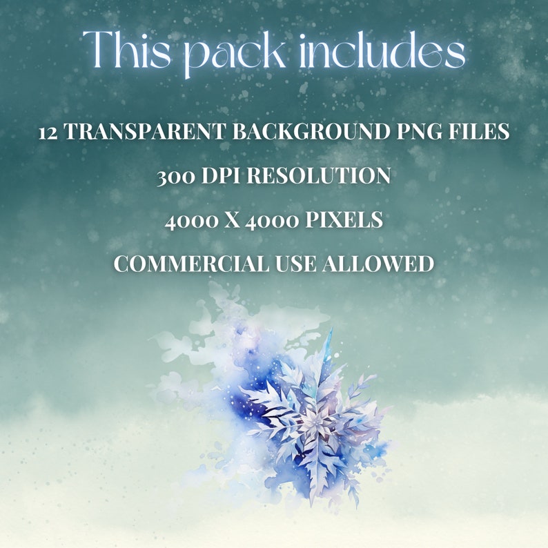 Watercolor Snowflake Clipart Set | Winter Icicle Illustrations (digital ...