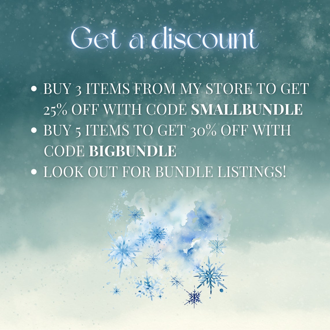 Winter Clipart Set // Watercolor Snowflake Cliparts // Snowflake and ...