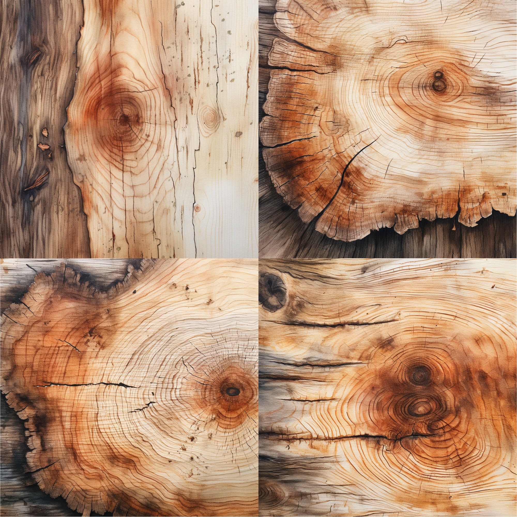 Digital Wood Texture Pack // Realistic Pattern Wood Texture Set ...