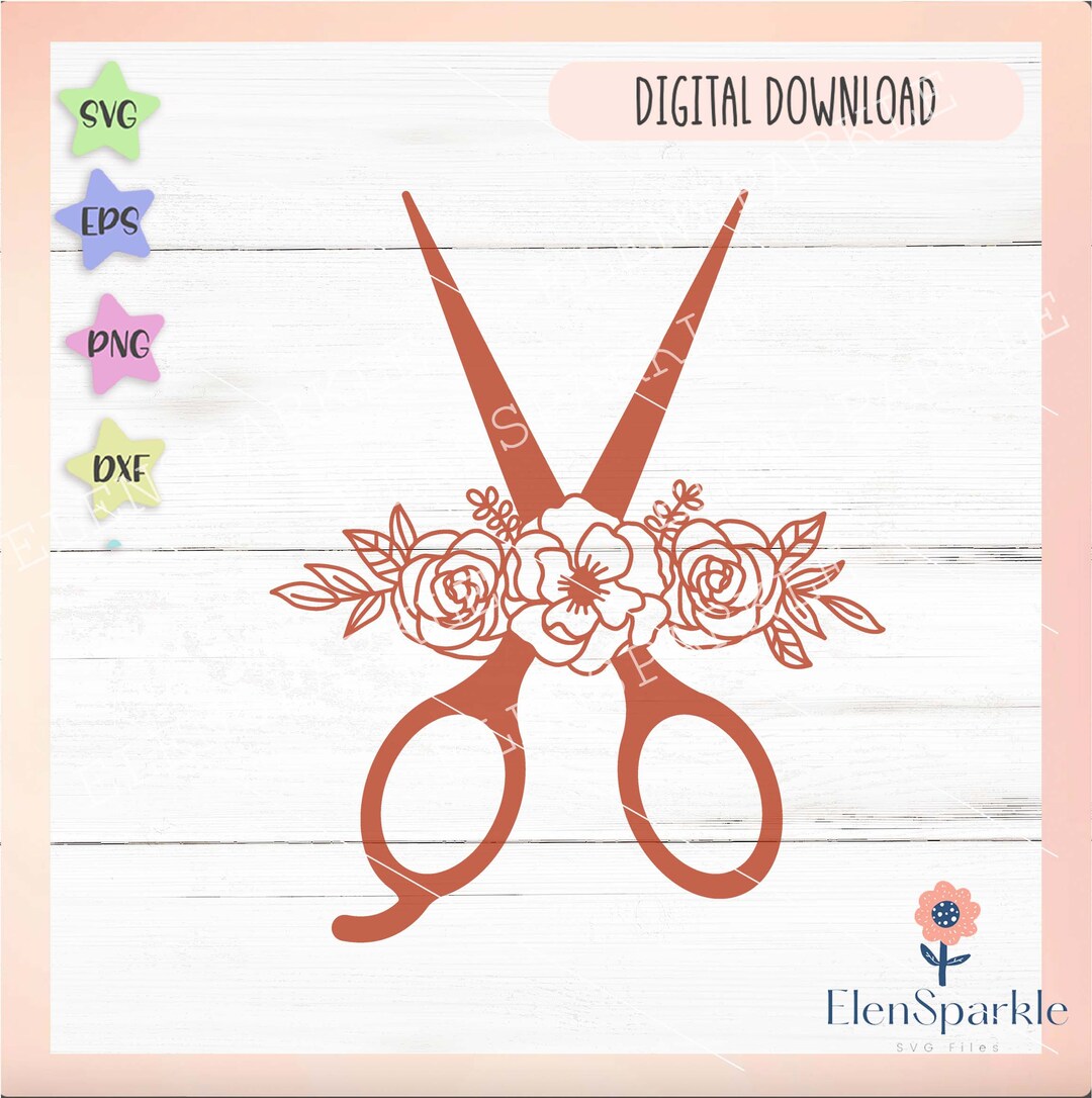 Floral Scissors SVG, Sewing SVG - Etsy