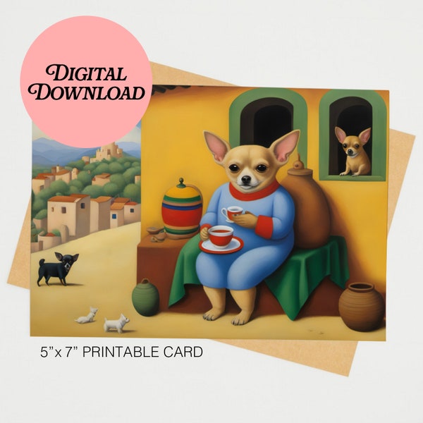 Printable Chihuahua Birthday Card - Etsy