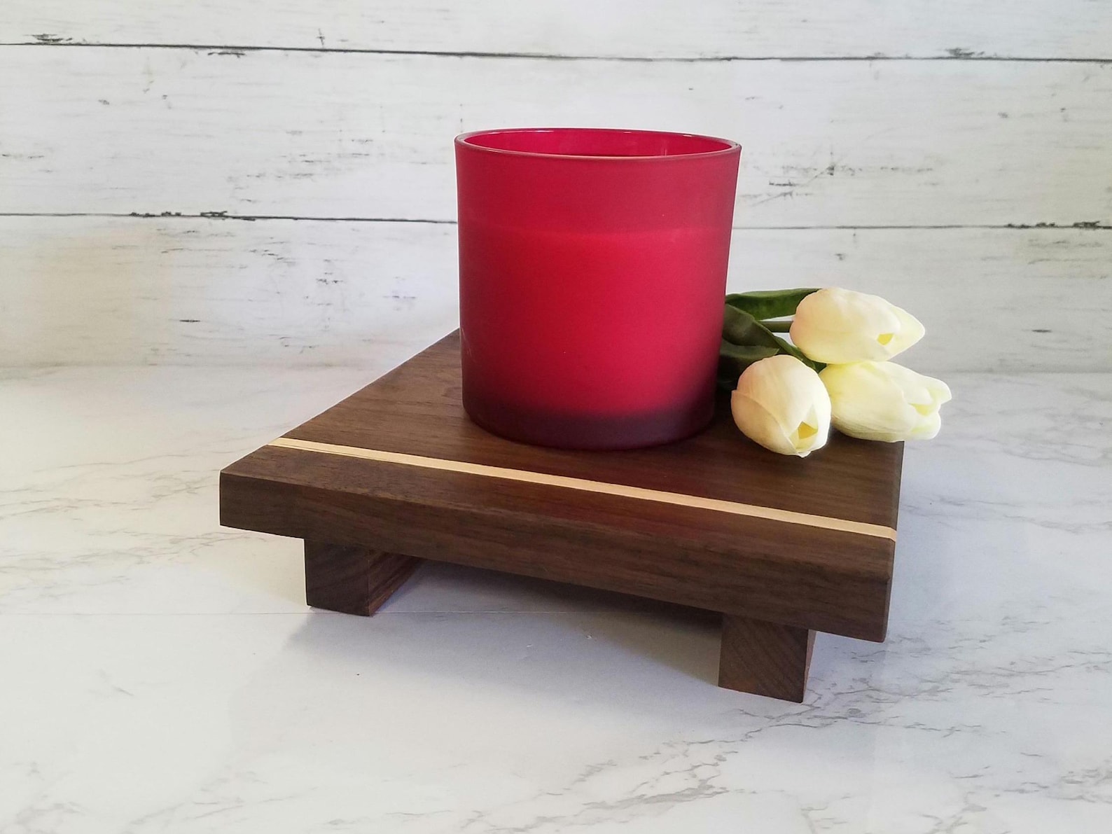 Square Wood Display Riser for Plants, Candles, Kitchen and Home Decor ...