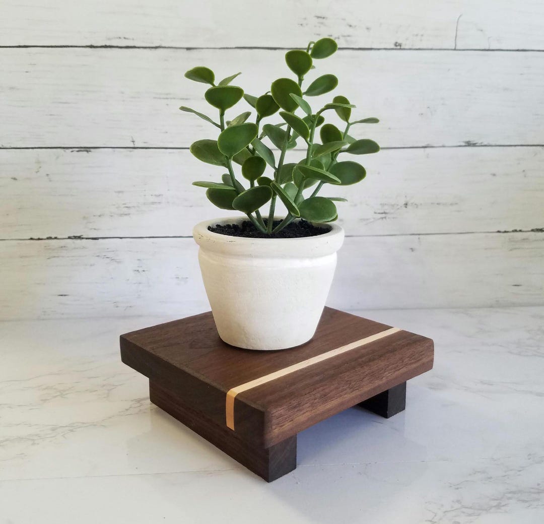 Square Wood Display Riser for Plants, Candles, Kitchen and Home Decor ...
