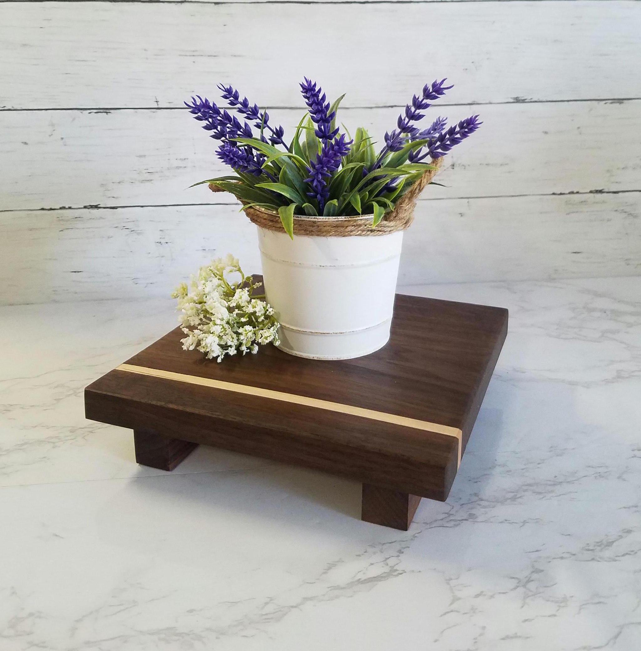 Square Wood Display Riser for Plants, Candles, Kitchen and Home Decor ...