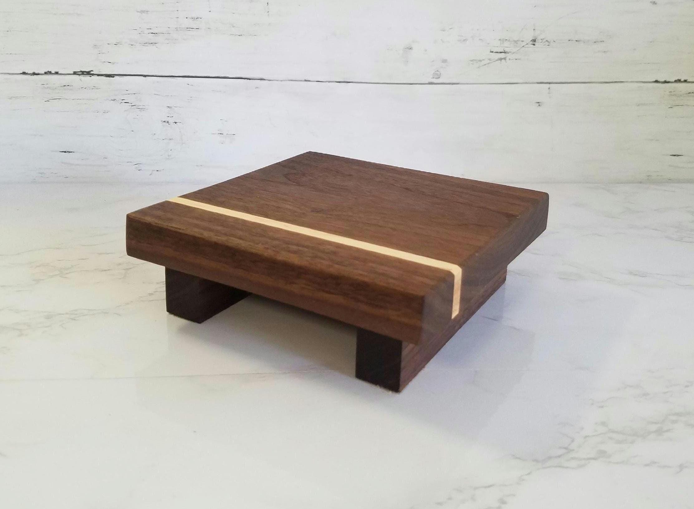 Square Wood Display Riser for Plants, Candles, Kitchen and Home Decor ...
