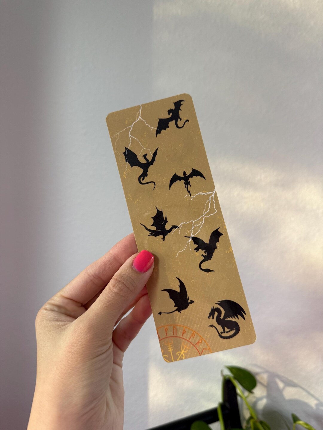 Dragon and Lightning Laminated Bookmark - Etsy