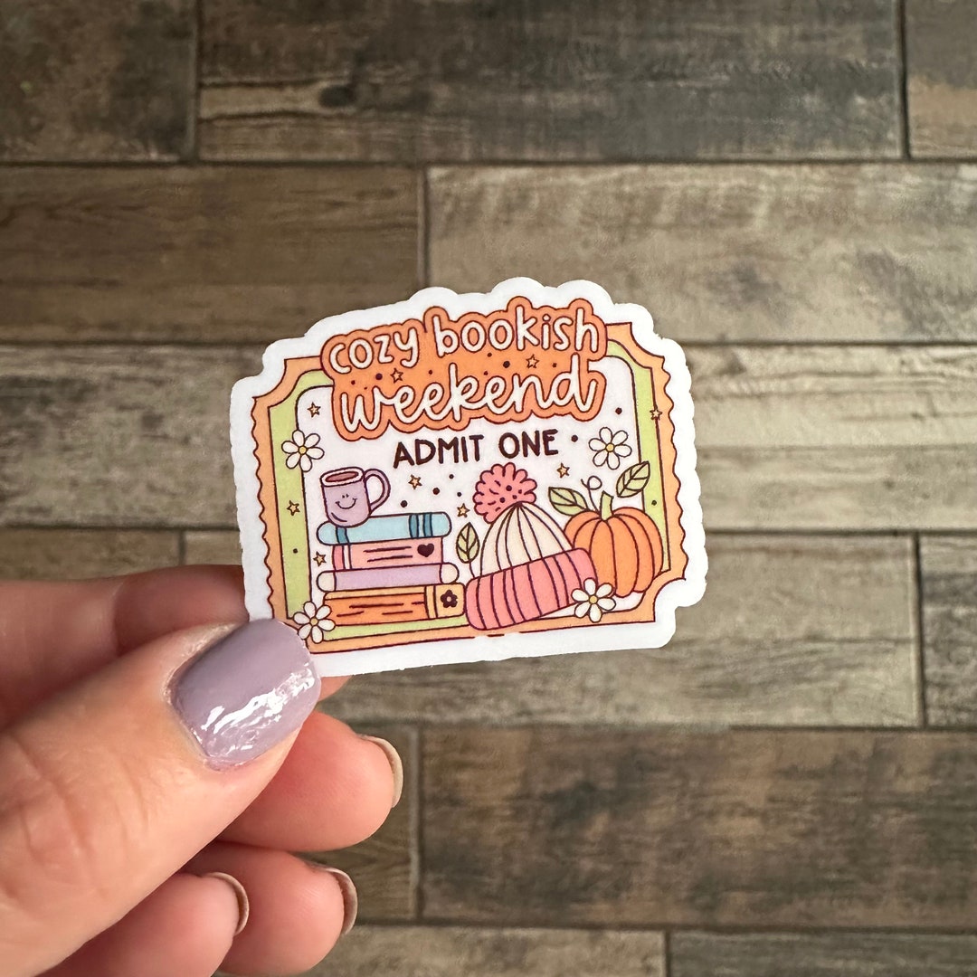 Cozy Bookish Werkend Ticket Fall Themed Waterproof Sticker for Kindle ...