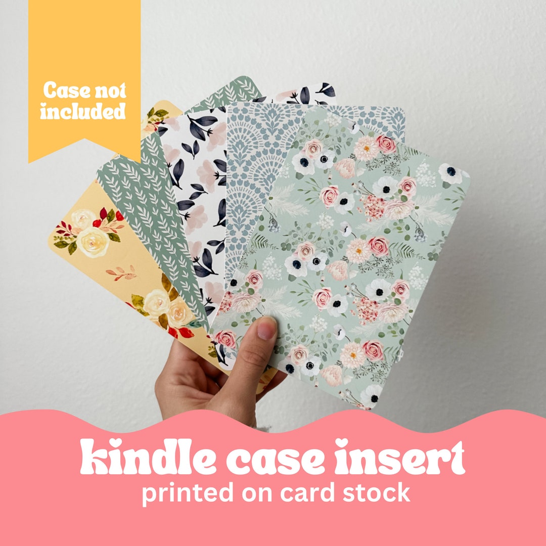 Kindle Case Inserts- Floral Wallpaper Theme Printed Card Stock Inserts ...