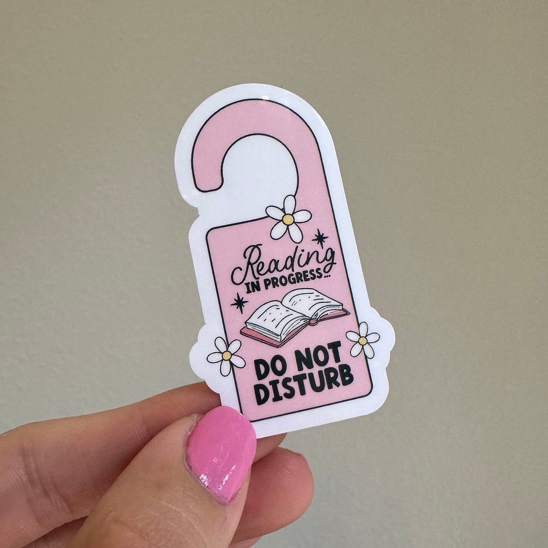 Reading in Progress Pink Do Not Disturb Waterproof Sticker for Kindle ...
