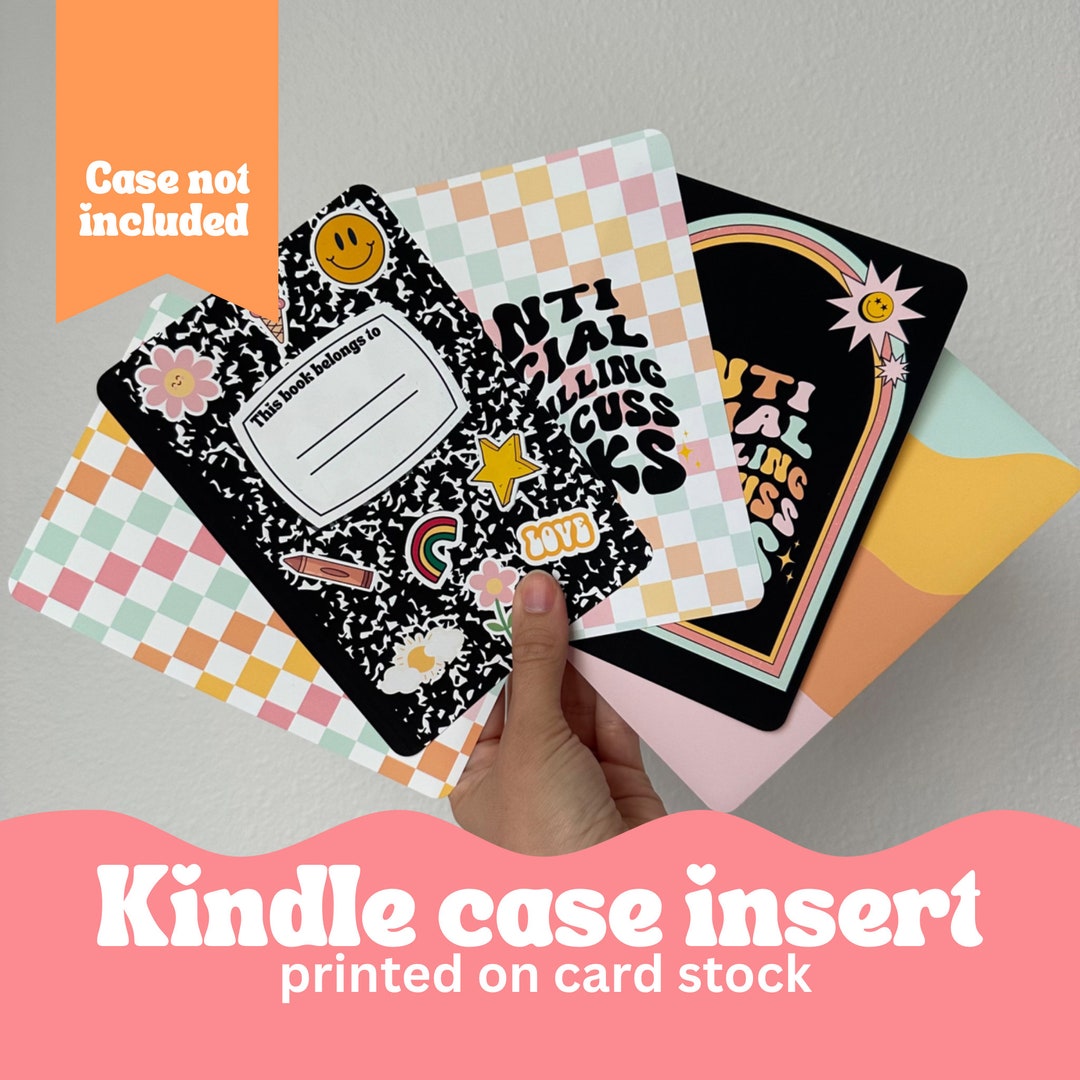 Kindle Case Inserts- Fun Back to School Retro Theme Printed Card Stock ...