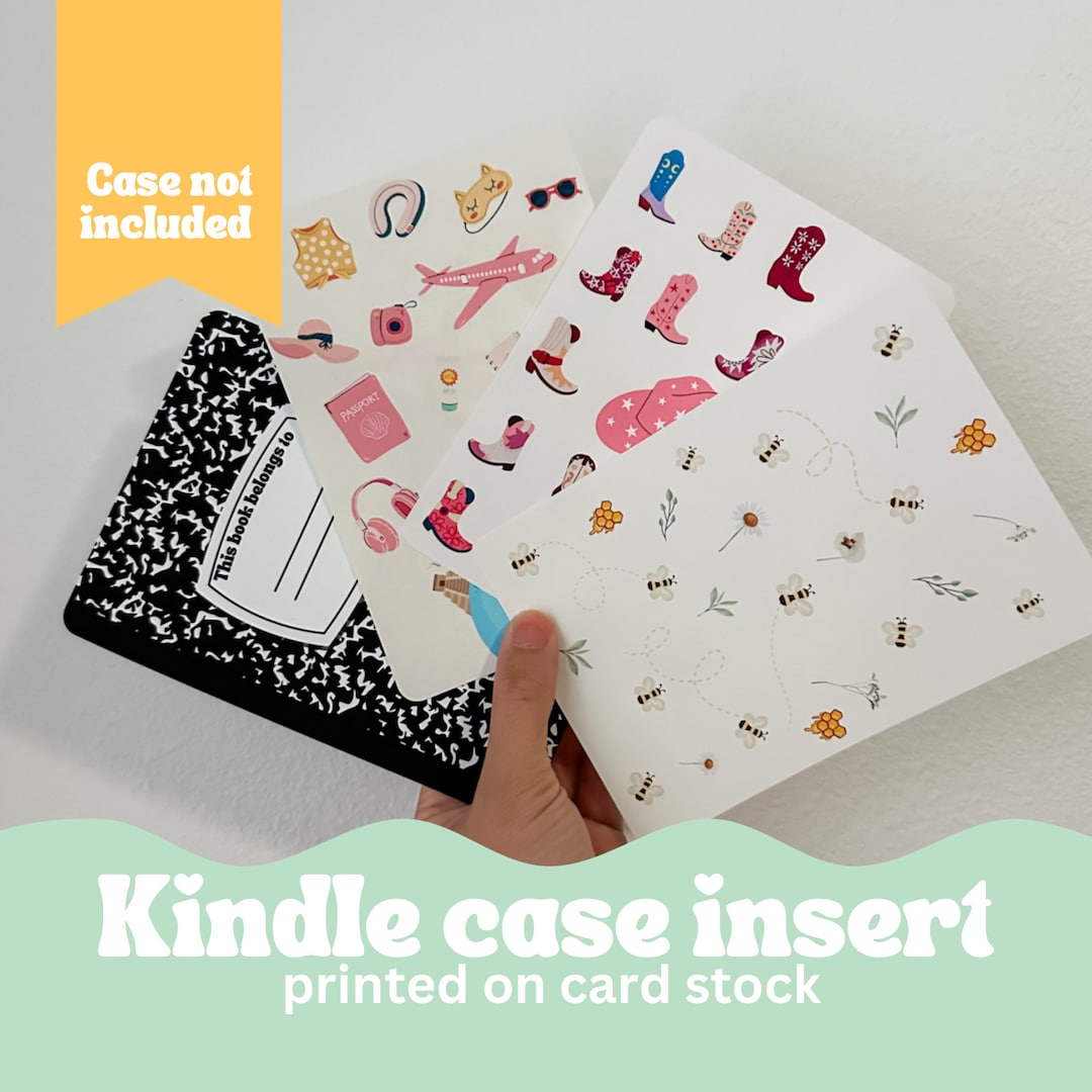 Kindle Case Inserts- Fun Travel and Spring Themed Printed Card Stock ...