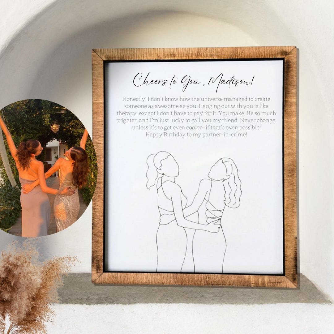 Personalized Birthday Frame Gift, Custom Photos, Engraved Wooden Frame ...