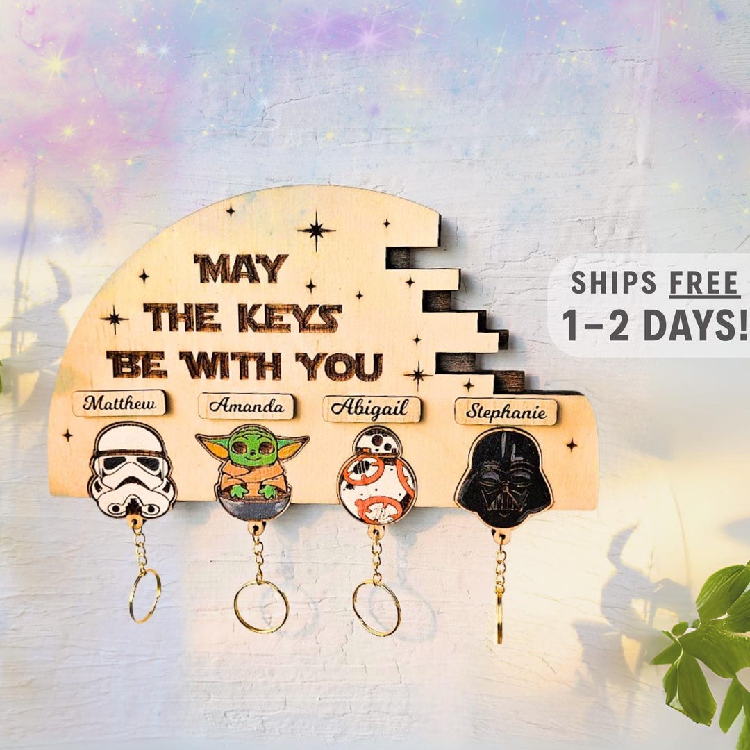 Personalized Star Wars Key Holder for Wall, Anime Key Hanger for 21st ...