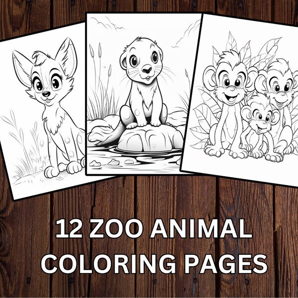 Animal Coloring Book Printable - Etsy