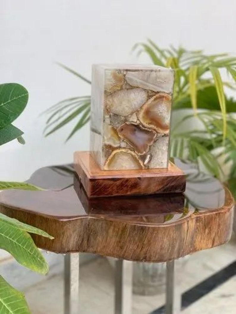 Table Lamp Agate | Accent Lamp, Agate Lamp, Agate Decor, Dyed Agate ...