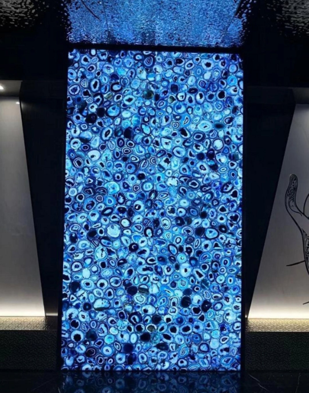 Blue Agate Dining Countertop, Blue Agate Conference Table, Agate Stone ...