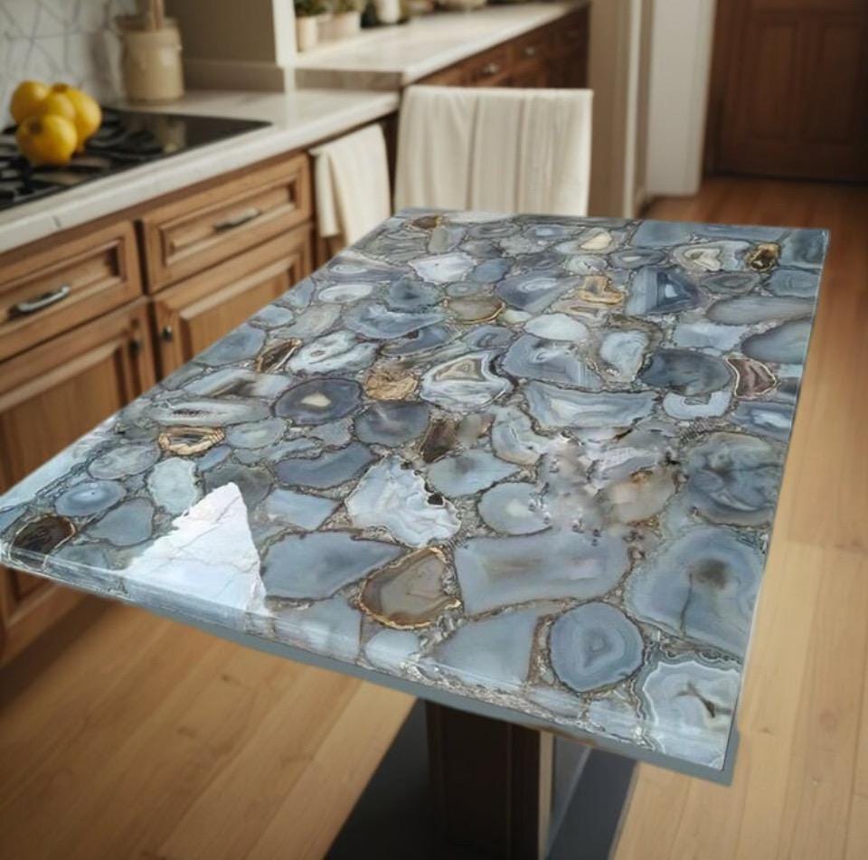Natural Agate Tabletop: Rectangular Dining or Coffee Table ...