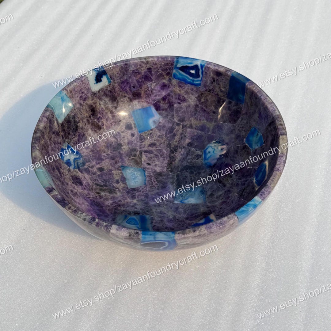 Buy Amethyst Bowl Round Shape Bowl Stone Carved Bowl Handmade Bowl Dish ...