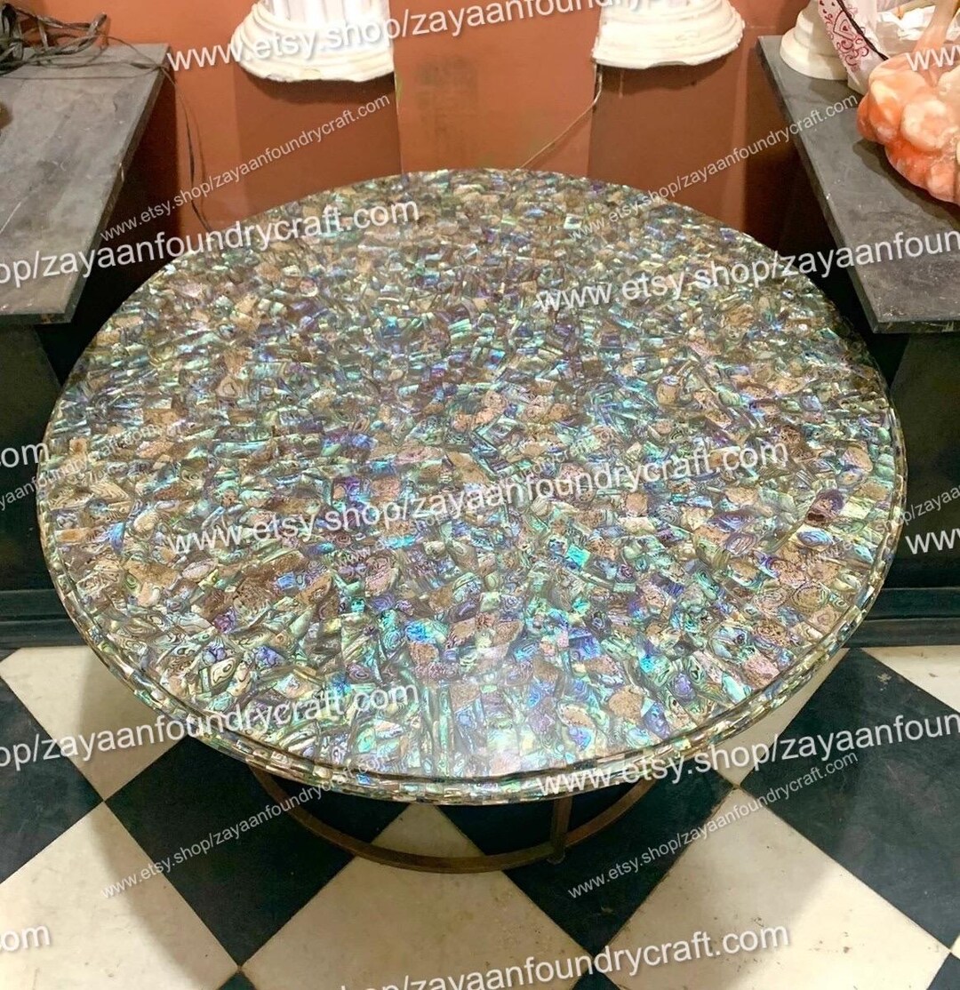 Abalone Shell Coffee Tabletop, Made With Stone, Eye-catching Table ...