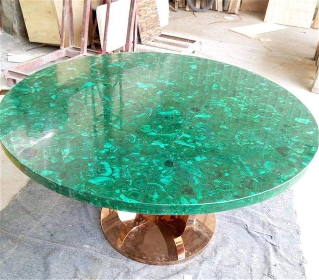 Malachite Marble Coffee Table Top Handmade Work Home Decor - Etsy