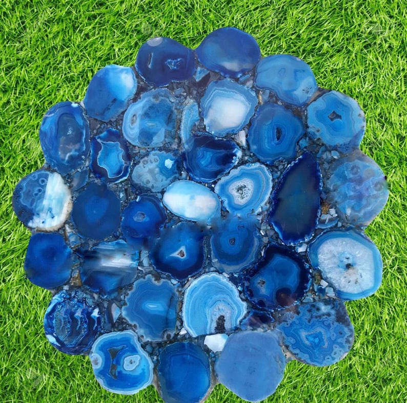 Blue Agate Coffee Table in Square Shape You Can Use as a Garden Table ...